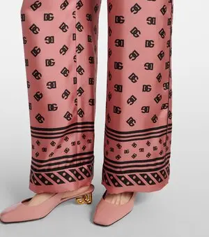 Dolce & Gabbana Dg Silk Satin Palazzo Pants
