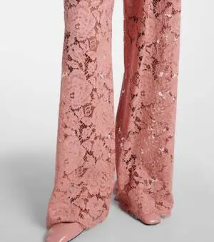 Dolce & Gabbana Lace Wide-leg Pants - Pink