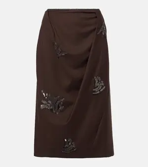 JACQUES WEI Embellished Midi Skirt