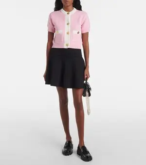 PATOU Waffle-knit Cotton Cardigan - Pink