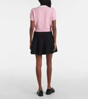 PATOU Waffle-knit Cotton Cardigan - Pink