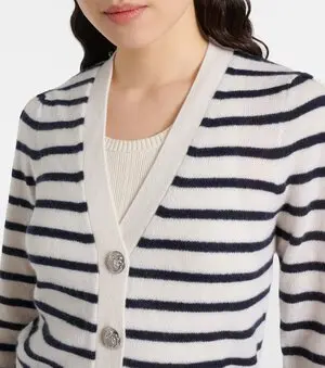 Veronica Beard Solene Striped Cashmere Cardigan