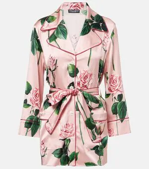 Dolce & Gabbana Floral Silk-blend Blouse - Pink