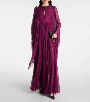 Dolce & Gabbana Gathered Silk Chiffon Gown