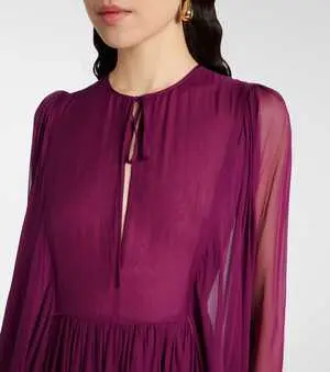 Dolce & Gabbana Gathered Silk Chiffon Gown
