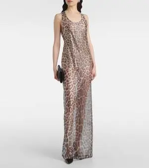 JACQUES WEI Crystal-embellished Maxi Dress