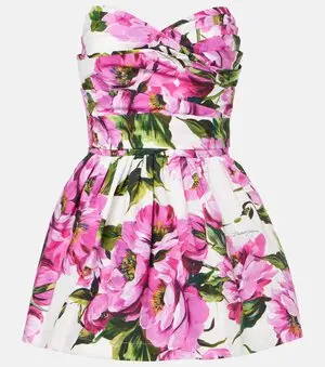 Dolce & Gabbana Floral Pleated Mini Dress