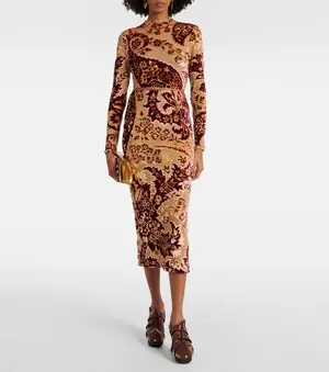 Etro Paisley Tulle And Velvet Jacquard Crop Top - Beige