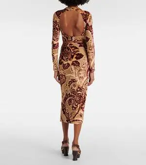 Etro Paisley Tulle And Velvet Jacquard Crop Top - Beige