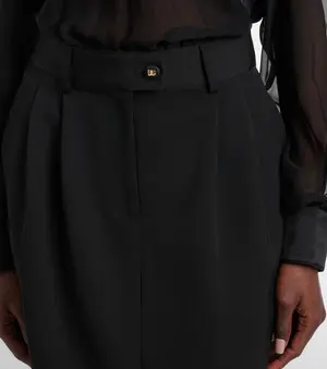 Dolce & Gabbana Virgin Wool Midi Skirt - Black