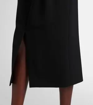 Dolce & Gabbana Virgin Wool Midi Skirt - Black