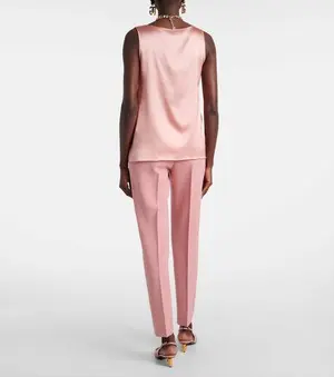 Dolce & Gabbana Dg Silk-blend Satin Top - Pink