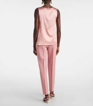 Dolce & Gabbana Dg Silk-blend Satin Top - Pink