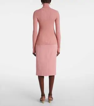 Dolce & Gabbana Ribbed-knit Wool-blend Sweater - Pink