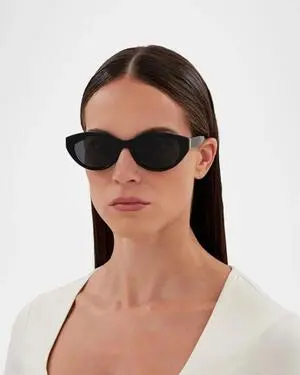 Saint Laurent Recycled Acetate Round Sunglasses - Black