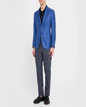 Isaia Apos;s Textured Wool-blend Blazer