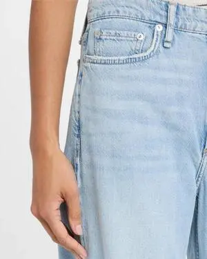 Rag & Bone Featherweight Logan Mid-rise Wide-leg Jeans - Ltblue