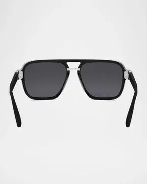 BVLGARI Aluminum Square Sunglasses - Black