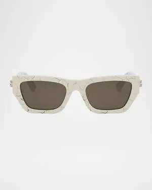 BVLGARI BVLGARI B.zero1 Rectangle Sunglasses Whiteotherbrown