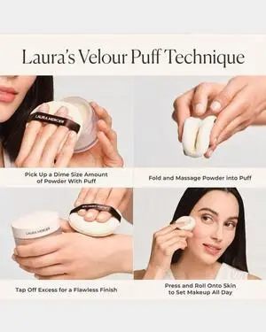 Laura Mercier Jumbo Translucent Loose Setting Powder Ultra-blur & Velour Puff - Translucent Medium Deep