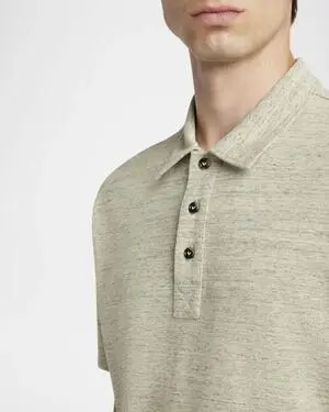 Bottega Veneta Apos;s Chine Pique Polo Shirt - Storm