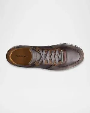 Magnanni Arco Leather Runner Sneakers - Grey/brown