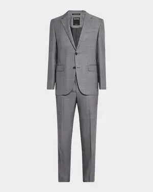 Zegna 15milmil15 Wool Plaid Suit - Md Gry Ck