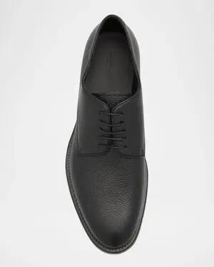Giorgio Armani Grained Leather Derby Shoes - Solid Black