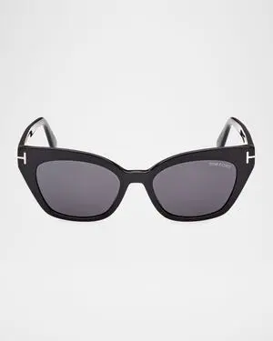 TOM FORD Juliette Cat-eye Sunglasses - Shiny Blacksmoke