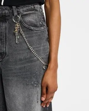 Marc Jacobs Charm Chain Wide-leg Jeans - Bleached Black