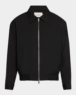 FRAME FRAME Wool Full-Zip Blouson - Black