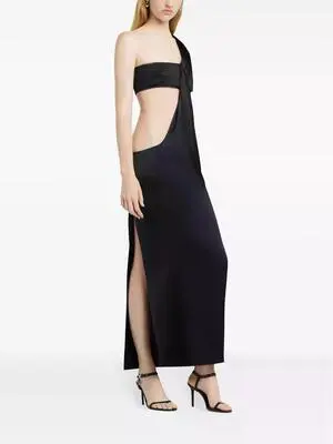 COURREGES Twisted Draped One-shoulder Dress - Black