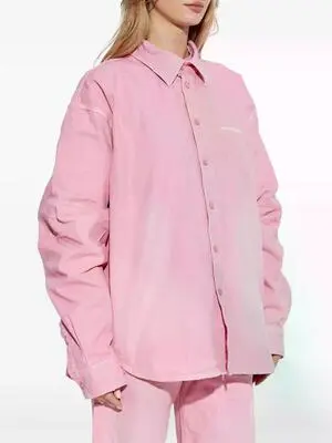 Balenciaga Logo-embroidered Shirt - Pink