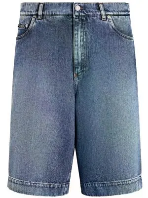 Dolce & Gabbana Logo Embroidered Denim Shorts