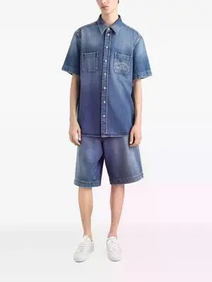 Dolce & Gabbana Logo Embroidered Denim Shorts