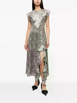 GANNI Leopard-print Midi Dress