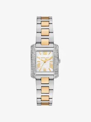 Michael Kors Petite Emery Pavé Two-tone Watch - Silver