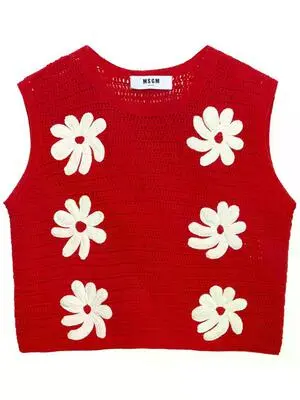 MSGM Crochet-knit Top