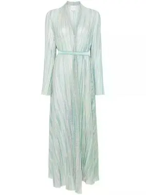 FORTE_FORTE Lurex Midi Wrap Dress - Blue