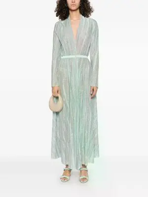 FORTE_FORTE Lurex Midi Wrap Dress - Blue