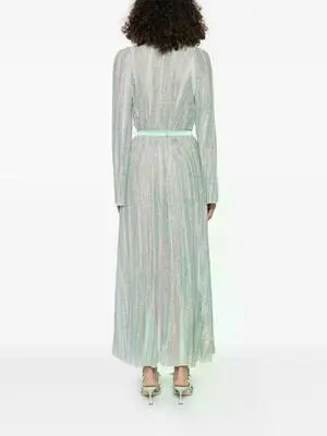 FORTE_FORTE Lurex Midi Wrap Dress - Blue
