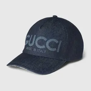 Gucci Lasered Denim Baseball Hat - Blue | Editorialist
