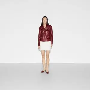 Gucci Leather Biker Jacket - Bordeaux