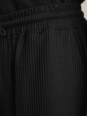 REISS Rowden Textured-knit Tapered Trousers - Black
