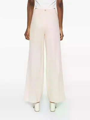 TWINSET Wide Leg Trousers With Floral Embroidery