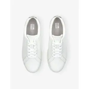 Fitflop Rally Crystal-embellished Leather Low-top Trainers - Silver Com