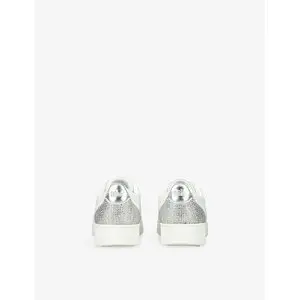Fitflop Rally Crystal-embellished Leather Low-top Trainers - Silver Com