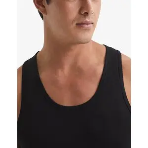 REISS Vinnie Stretch-cotton Vest - Black