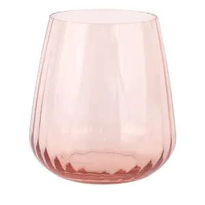 VIETRI Francesca Amber Double Old Fashioned Glass Blush