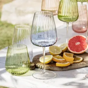 VIETRI Francesca Amber Water Glass - Light Blue